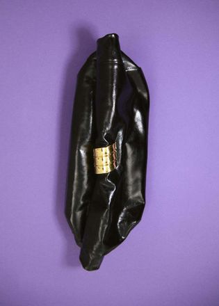 Mango Sac &agrave; main en cuir avec applique m&eacute;tallique noir - Femme - Taille unique - MANGO