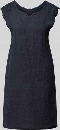 Zabaione Minikleid aus Leinen-Mix mit Stitchings