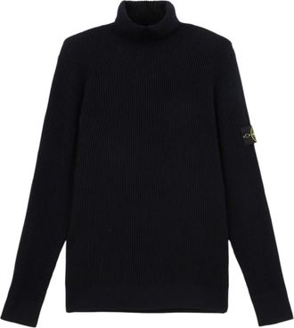 Stone Island Laine RWS C&ocirc;te Enti&egrave;re - Homme - Pulls - Noir - Taille: L