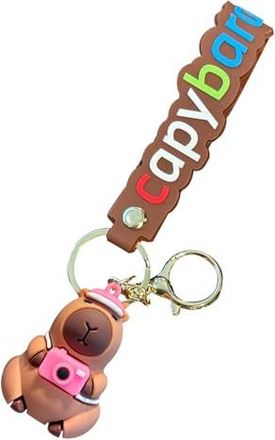 Generic Capybara Porte-cl&eacute;s de voiture en forme de figurine - 6,6 cm - Porte-cl&eacute;s amusant en PVC - Accessoire de pendentif mignon | Parfait pour la d&eacute;coration