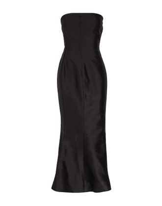 8 by YOOX SILK-SHANTUNG BANDEAU FLARED MIDI DRESS