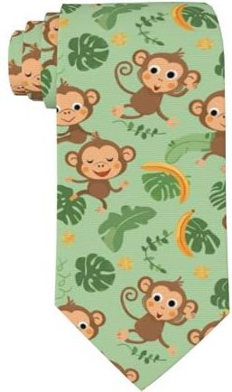 Generic Singes Aux Grands Yeux Cravate Homme Classique Cravates Hommes Doux Cravate Pour Fêtes Entreprise Mariages