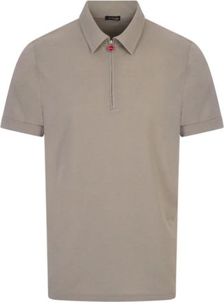 Kiton Homme, Tops, Brun, Taille: L Polo de piqu&eacute; zipp&eacute;