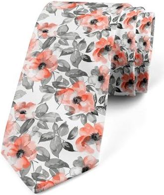 Generic Cravate Pour Hommes Rouge Gris Fine Men Tie R&eacute;glable Cravate DAffaires Pour F&ecirc;te Travail Accessoires