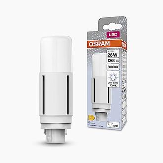 Osram Dulux LED D26 VT EM, G24D, 9,5W, 1200lm, 4000K, couleur de lumi&egrave;re blanche froide, adapt&eacute;e aux applications verticales gr&acirc;ce &agrave; langle de faisceau de 3