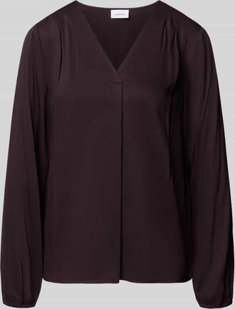 Comma Regular Fit Bluse aus Viskose mit V-Ausschnitt