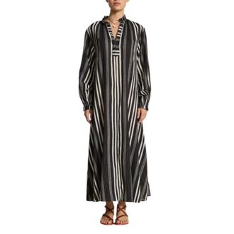 mare di latte Femme, Robes, Noir, Taille: 36 FR Robe longue caftan à rayures Palermo