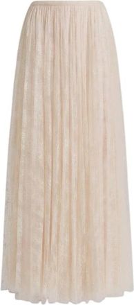 Alberta Ferretti Femme, Jupes, Rose, Taille: 40 FR Pleated Lace Long Skirt