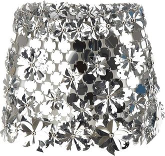 Paco Rabanne Femme, Jupes, Gris, Taille: 38 FR Mini-jupe florale