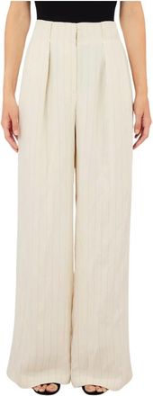 Liu Jo Femme, Pantalons, Beige, Taille: 40 FR Pantalon &agrave; rayures