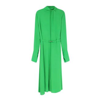 Tom Ford Femme, Robes, Vert, Taille: 36 FR Silk Belted Midi Dress