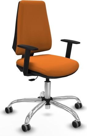 Piqueras y Crespo Elche B&uuml;rostuhl mit verstellbaren Armlehnen, ausgestattet mit grundlegendem Permanentkontakt und Schneideschaum, 65 mm Rollen, Parkett, Orange