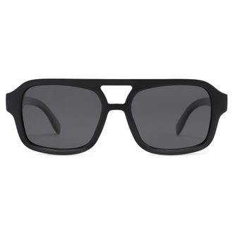 Sojos Retro Rechteckig Polarisierte Sonnenbrille Damen Herren Eckig Vintage Trendy Quadratisch Sonnerbrillen mit UV400 Schutz SJ2342 (Schwarz)