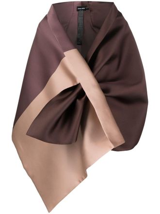 Giorgio Armani &eacute;charpe &agrave; fini satin&eacute; - Marron