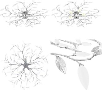 vidaXL Vidaxl - Deckenleuchte mit Acrylglas-Bl&auml;tter f&uuml;r 5 x E14-Lampen Wei&szlig; - Deckenleuchte - Deckenleuchten - Home & Living - Wei&szlig;
