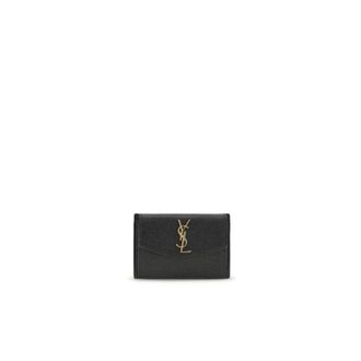 Saint Laurent Uptown Flap Kartenetui - - Accessories - Damen - Schwarzk - ONE SIZE