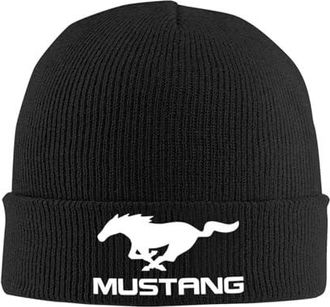 Generic Chapeau Homme, Cheval de Course Blanc et Mot-Symbole Hommes, Femmes Unisex Bonnet tricot&eacute;, Bonnet, Cadeau Chaud Hiver Chaleureux de No&euml;l pour lext&eacute;rie