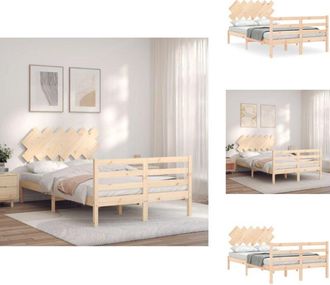 vidaXL Cadre de lit sans matelas bois massif - Lit Bois - Cadre Lit - Lit Double - Lit Design - Chambre À Coucher