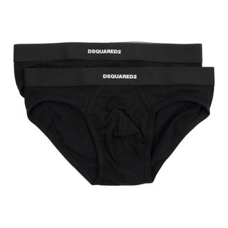 Dsquared2 Plain Slips 2er-Pack mit elastischem Bund - - Underwear - Herren - Schwarzk - S