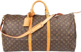 Louis Vuitton Crossbody Bags - Louis Vuitton Canvas Monogram Keepall 60 Bandoulie - Gr. unisize - in Braun - f&uuml;r Damen