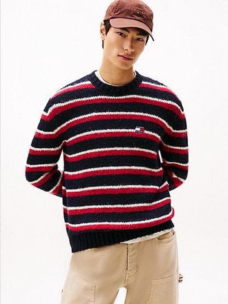 Tommy Hilfiger Pull Tommy Badge ray&eacute; avec alpaga