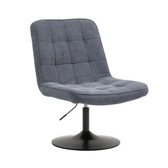 SVITA Henry Loungestuhl Polsterstuhl Drehsessel Drehfuß Loungesessel Cordbezug Grau