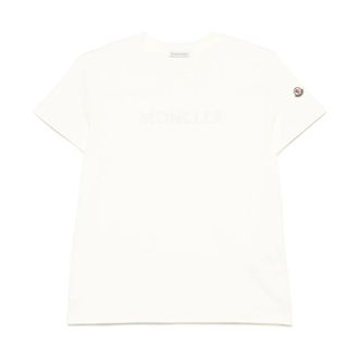 Moncler T-Shirt mit Rundhalsausschnitt und kurzen &Auml;rmeln - - Tops - Damen - Wei&szlig; - L