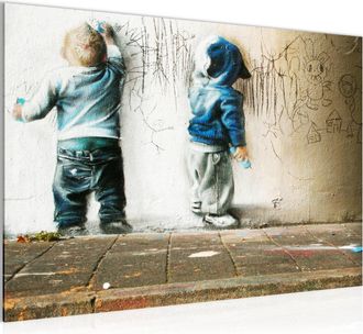 Runa Art Bild Kinder Graffiti Modern Wandbilder Babyzimmer Spielzimmer 1 Teilig - Made In Germany - Streetart Bunt Flur 039215a