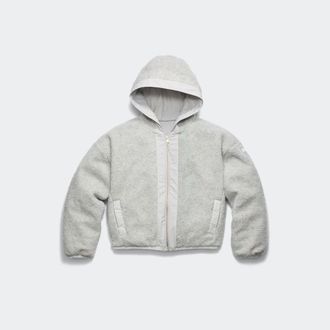 Canada Goose Wendbare Alberni Damen-Bomberjacke aus Fleece (Weiblich, Silverbirch Heather/ Silverbirch, L)