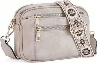 Generic Sac multifonction classique pour femme, sac &agrave; bandouli&egrave;re &agrave; fermeture &eacute;clair, petit sac carr&eacute;, adapt&eacute; pour le bureau, gris, Taille unique