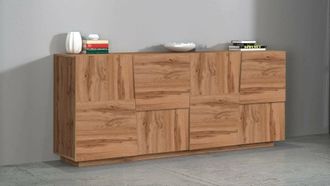 Dmora Kommode Yago, Wohnzimmer-Buffet, modernes Wohnzimmer-Kommode mit 4 T&uuml;ren, 200x44x86 cm, Eiche