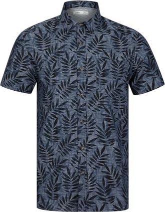 Tokyo Laundry Chemise hawaïenne à manches courtes pour homme Imprimé tropical, Rama - Bleu, L