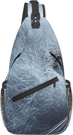 Generic Sac &agrave; dos &agrave; bandouli&egrave;re avec motif de chat flocon de neige dans une brume pour homme