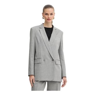 Twinset Gestreifter Zweireihiger Blazer - - Jackets - Damen - Grau - L