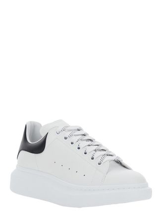 Alexander McQueen Mens Low Top Sneakers White-Black Leather Calf Trainers