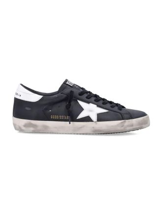 Golden Goose Low-Top Sneaker - Super-Star Black Leather Sneakers With White Star - Gr. 40 (EU) - in Schwarz - f&uuml;r Damen
