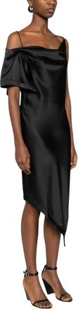 Iro Iro, Femme, Robes, Noir, Taille: 40 FR Robe asym&eacute;trique drap&eacute;e &agrave; une &eacute;paule