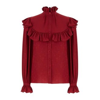 Saint Laurent Stylisches Top f&uuml;r Trendy Looks - - Blouses & Shirts - Damen - Rot - S