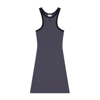 Courr&egrave;ges Stahlblaues &auml;rmelloses Racerback-Kleid - - Dresses - Damen - Schwarzk - L