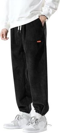 Generic Pantalon en velours c&ocirc;tel&eacute; stretch pour homme - Taille haute - Taille &eacute;lastique - Couleur unie - Pantalon de loisirs - Gym - Pantalon de fitness avec 