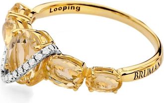 Brumani bague Looping en or 18ct à citrine et diamants