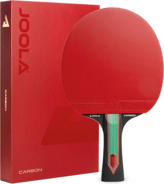 Joola Tischtennisschläger RED Carbon Control - Carbon Tischtennisschläger mit Vizon Belägen & Magnetbox
