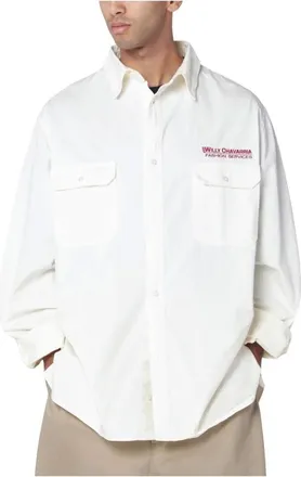 Willy Chavarria Homme, Chemises, Blanc, Taille: M Corcoran LS Shirt