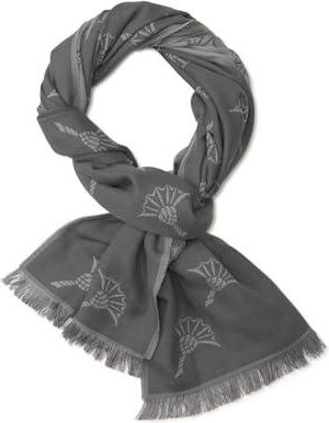 Joop Écharpe pour homme avec imprimé Cornflower imprimé combinaison de matériaux avec modal, laine et coton, gris foncé, gris foncé, taille unique