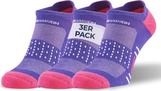 Giesswein Laufsocken Laufsocken Herren & Damen 3er Pack - Kurze bunte Socken - Anti-Blasen-Polsterung - Sportsocken aus Baumwolle