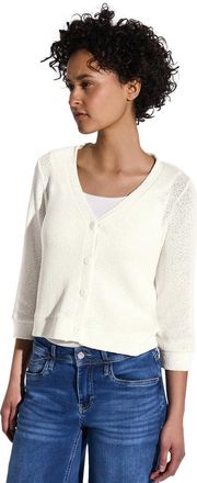 Street One Damen A322956 Strick-Look Jacke, Off White, 42