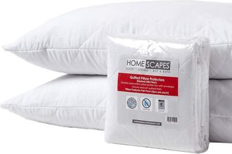 Homescapes 2er-Set Gesteppte Kissenschoner 48x74 cm, wattierte Polycotton-Kissenschonbezüge hypoallergen