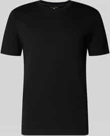 Christian Berg T-Shirt mit geripptem Rundhalsausschnitt