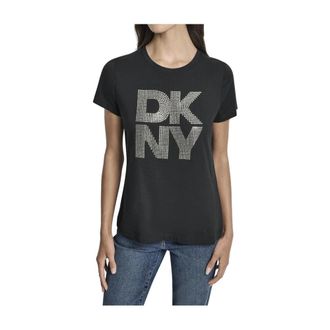 DKNY Stacked T-Shirt - - Tops - Damen - Schwarzk - M