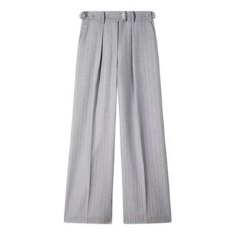 Patrizia Pepe Femme, Pantalons, Gris, Taille: 34 FR Pantalon Palazzo &agrave; Rayures